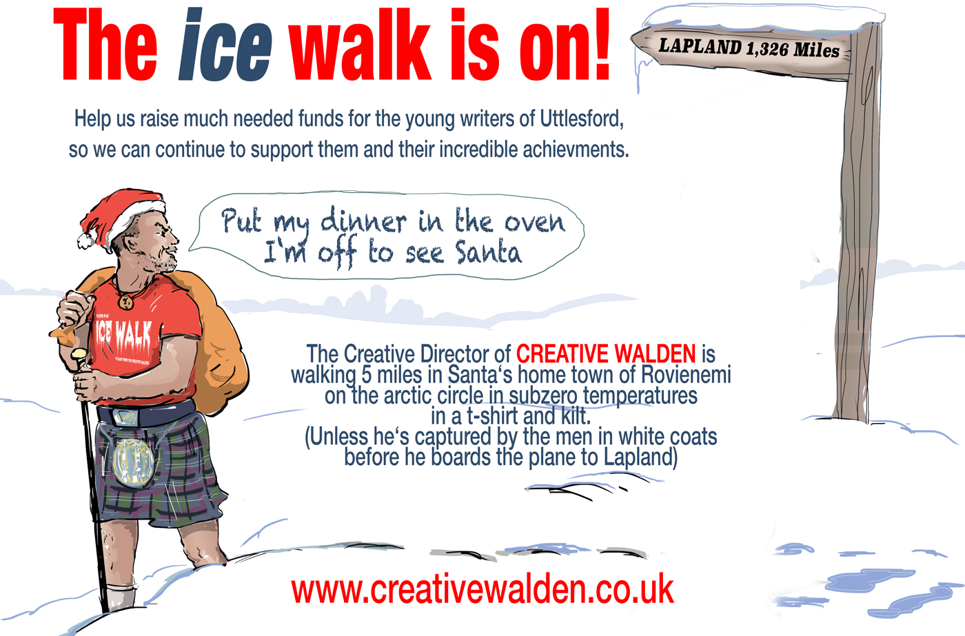 FUNDRAISER ICE WALK COMPLETED IN LAPLAND – Creative Walden